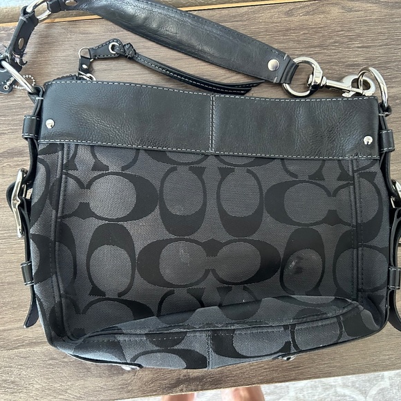 Coach | Bags | Coach Zoe Signature Jacquard Leather Shoulder Bag F608 ...